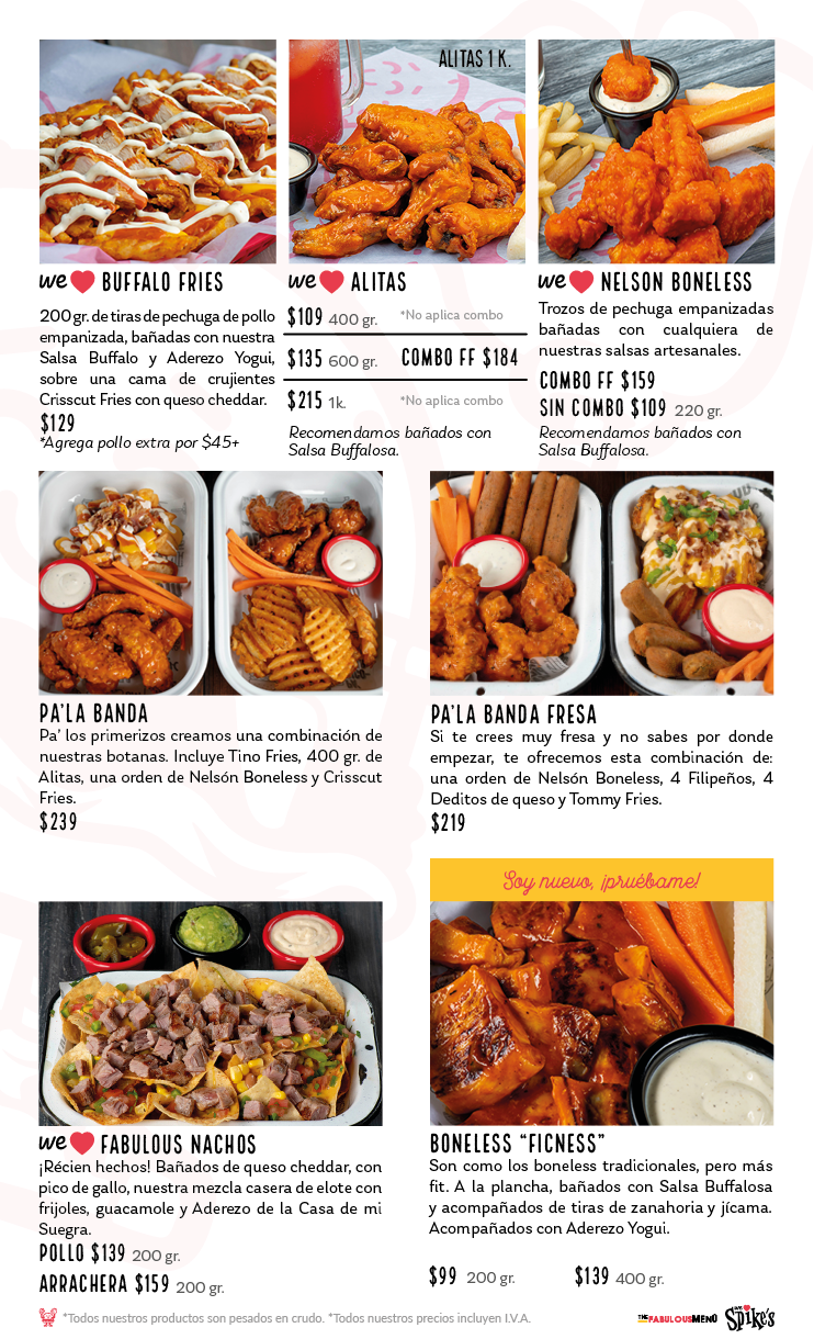 Menú – Spike's