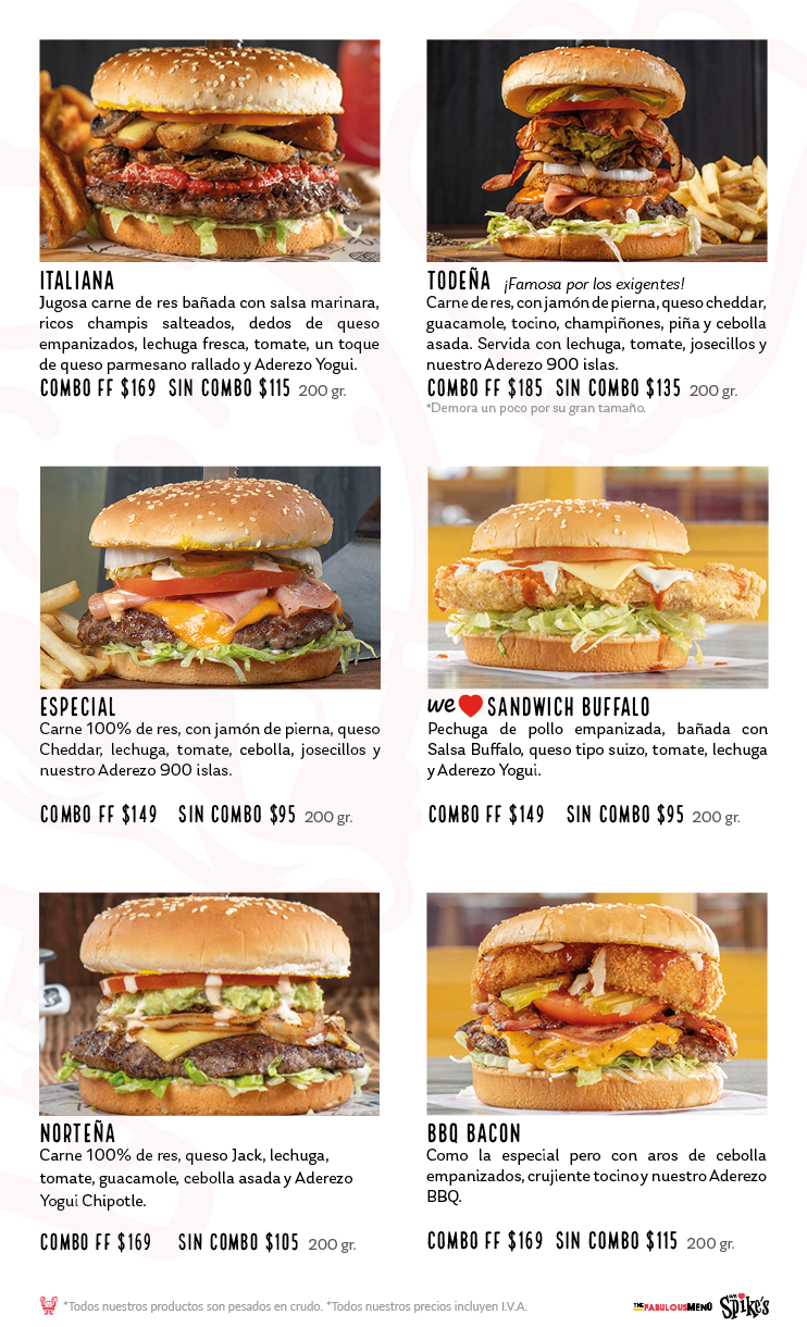 Menú – Spike's